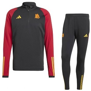 adidas AS Roma Trainingspak Zip Zwart met Rood kopen? | VSD